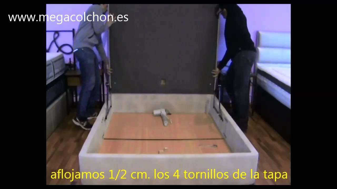 Como montar canapé abatible polipiel 26cm apertura electrica - YouTube