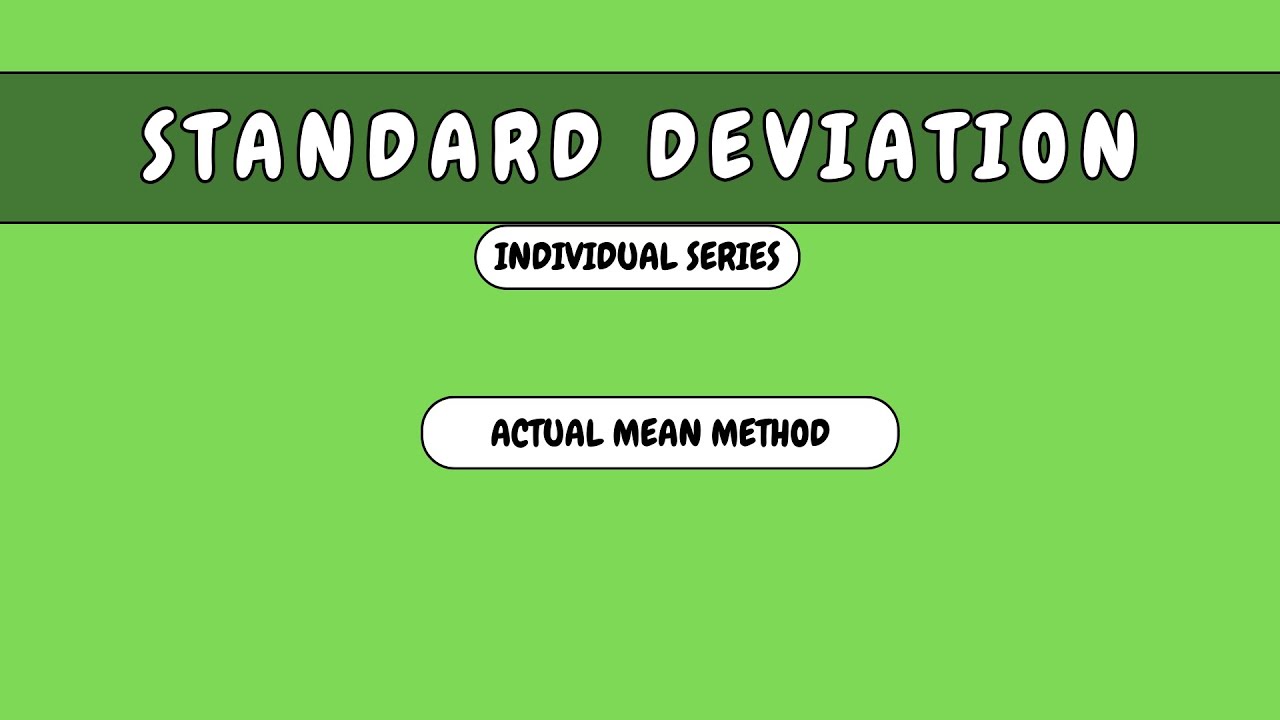 Standard Deviation Individual Series II Actual Mean Method II #maths # ...