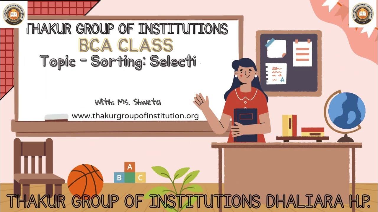 BCA Class : Topic - Sorting: Selection sort. - YouTube