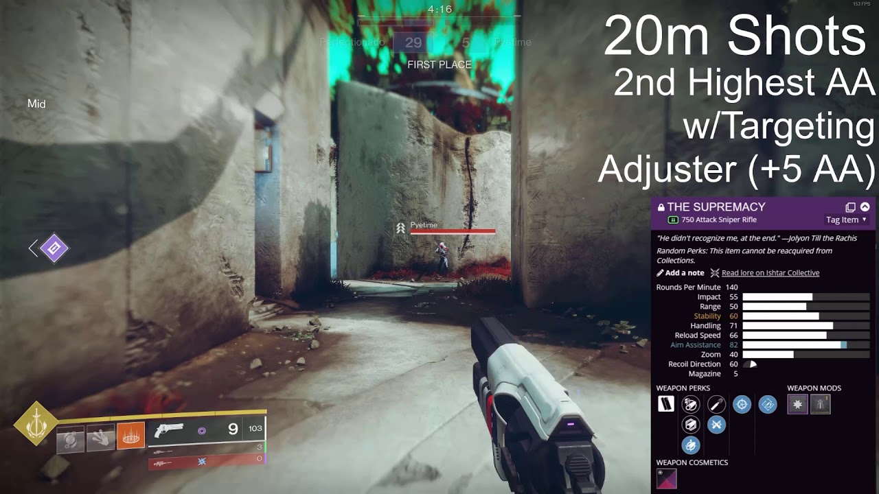 How range and aim assist effect sniper rifles in Destiny 2 PvP. - YouTube