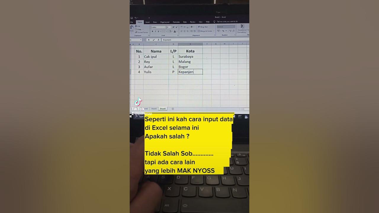 Cara cepat dan mudah input data di Excel - YouTube