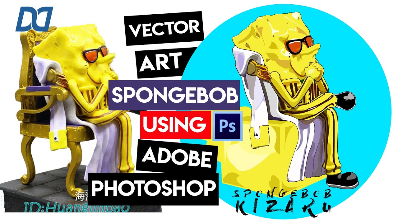 VECTOR ART SPONGEBOB KIZARU || ADOBE PHOTOSHOP - YouTube
