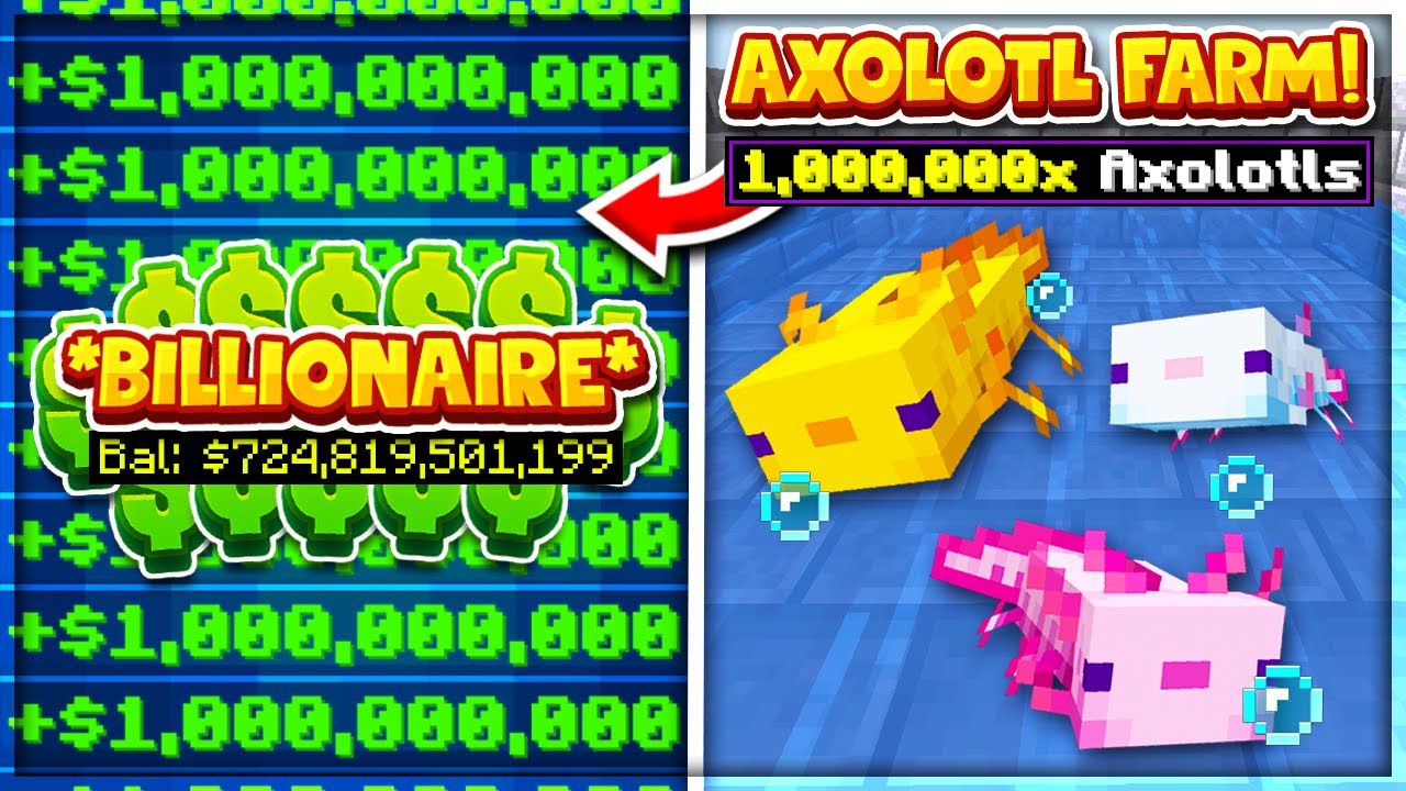 This AXOLOTL FARM Makes MILLIONS PER HOUR On BEST SKYBLOCK SERVER ...