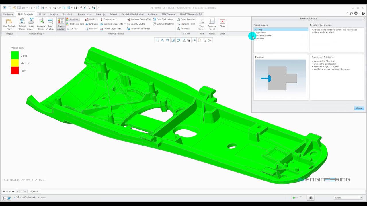 PTC Creo Parametric - Mold Analysis Extension - YouTube