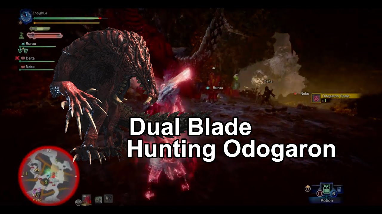 Monster Hunter World: Iceborne - Hunting Odogaron - Dual Blade Gameplay ...