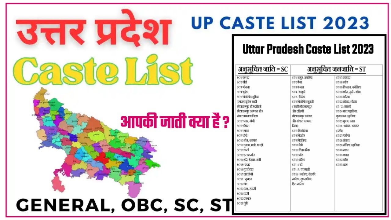 Uttar Pradesh Caste List 2024 || Up Caste List 2023 || General, Obc, Sc ...