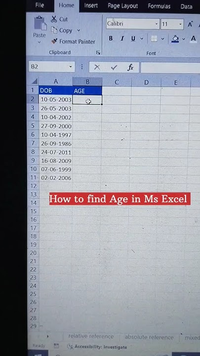 How to find your age in Ms Excel 😯😲😲 #excel #microsoftexcel #exceltricks #exceltips # ...