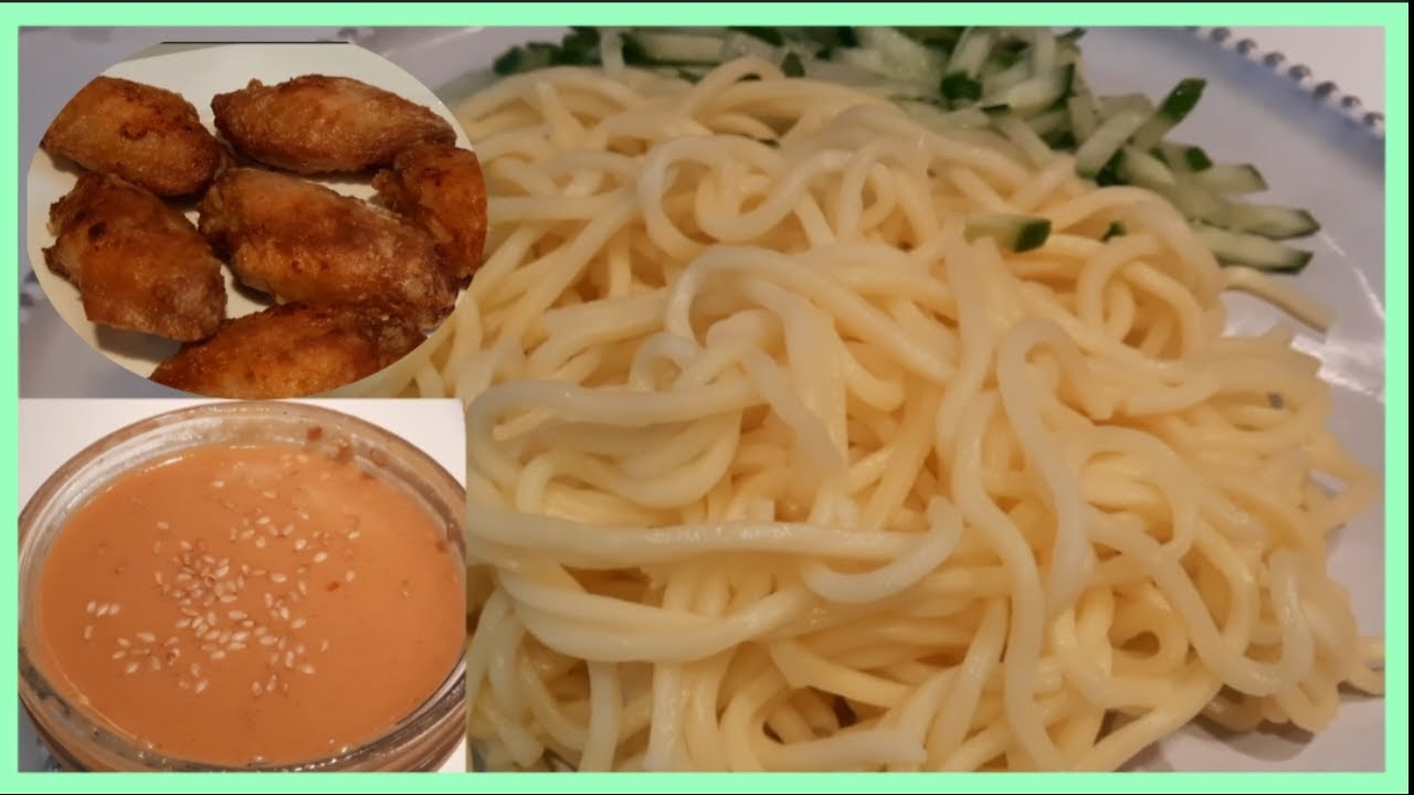 Easy Taiwanese Cold Noodles With Peanut Sauce And Chicken Mid-Wings ...