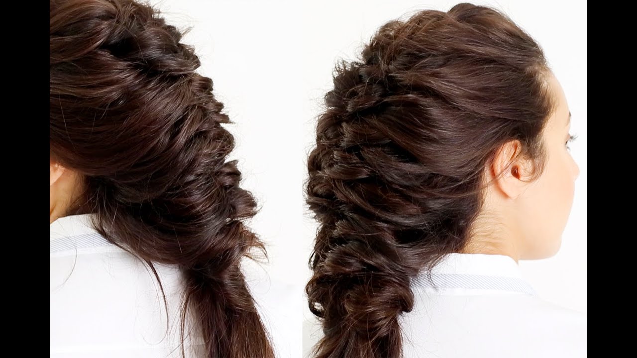 Easy Faux Fishtail Braid Tutorial - YouTube