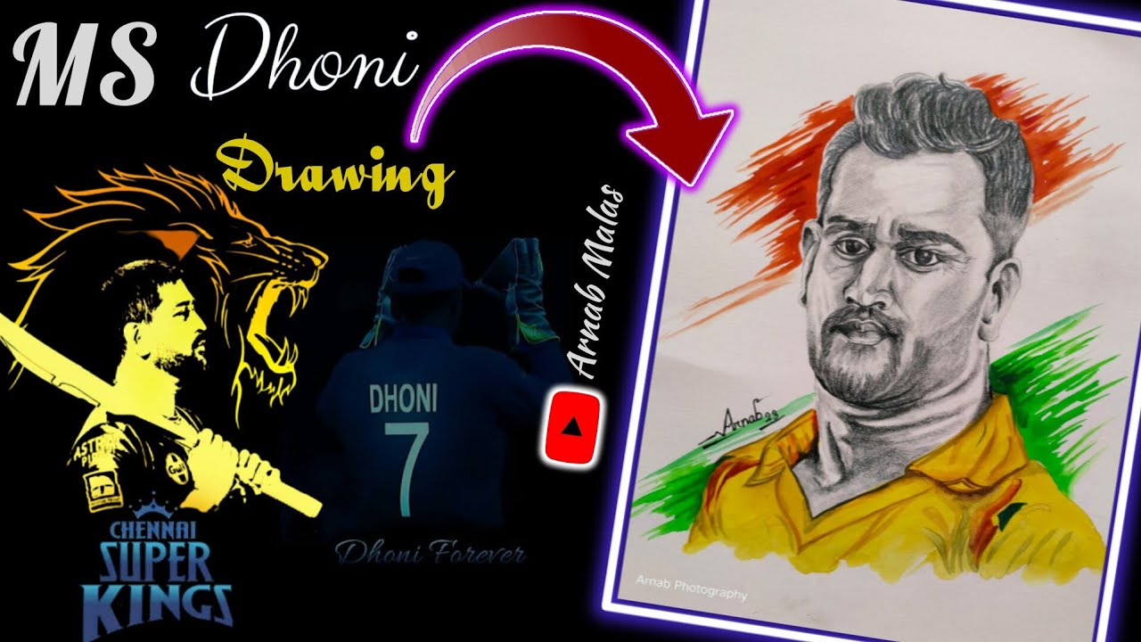 MS Dhoni Drawing ️🎨 PHIR KHABI Full Video Song ||💛CSK Win💛 Mahi ...