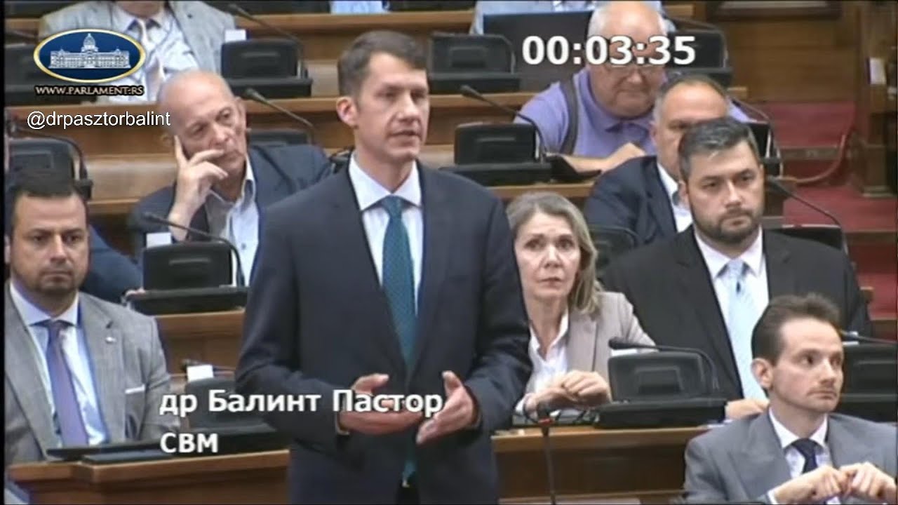 Dr Balint Pastor o Ministru unutrašnjih poslova u parlamentu - YouTube