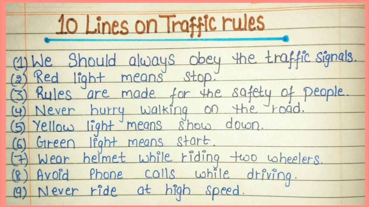 10 Lines On Traffic Rules || Essay On Traffic Rules In English || 10 ...