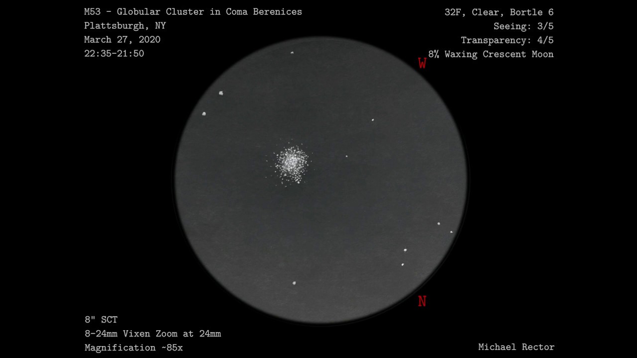 Sketching M53 a Globular Cluster at the Eyepiece - YouTube
