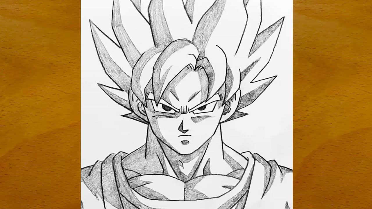 How to Draw Son Goku Face (DBZ) | Anime Drawing for Beginners - YouTube