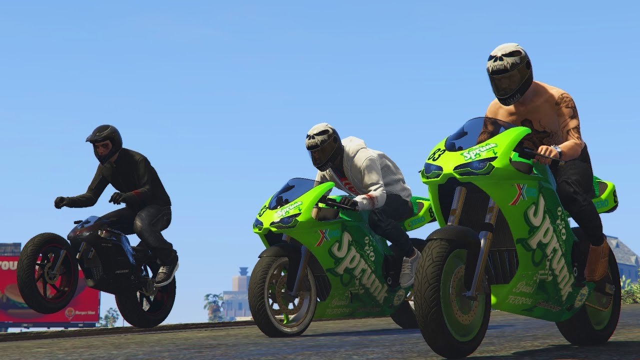 GTA 5 - CASCADES EN MOTO - YouTube