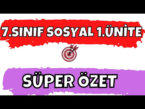 7. SINIF SOSYAL BİLGİLER SÜPER ÖZET  - 1. ÜNİTE BİREY VE TOPLUM
