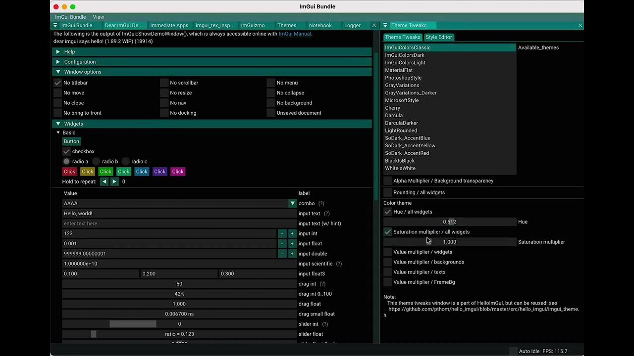 Hello ImGui Theme Tweaks - YouTube