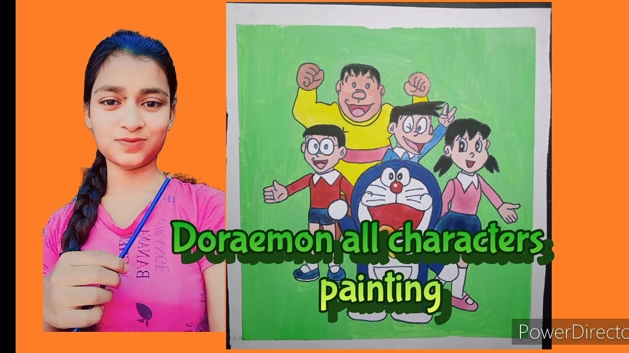 Doraemon all characters painting 👩‍🎨|#art #artist #viralvideo #trending ...