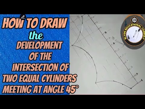 How to draw the development of two equal pipes intersecting at an angle ...