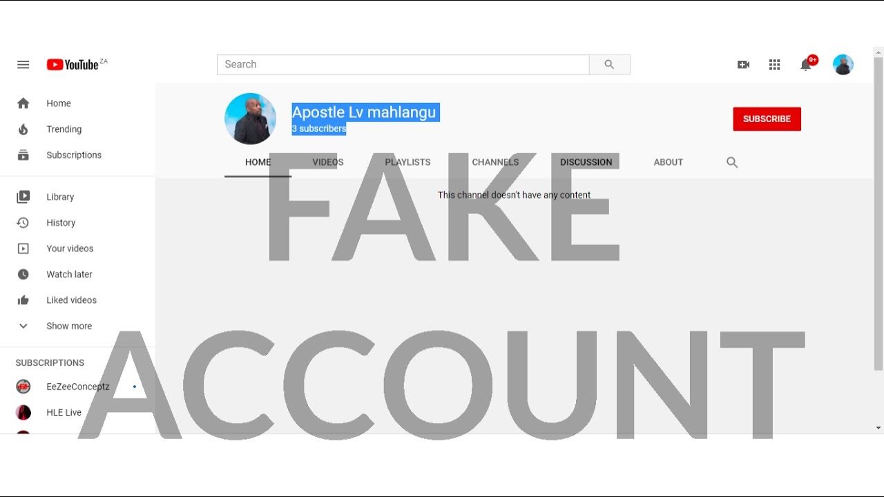 ALERT!!! | FAKE ACCOUNT - YouTube