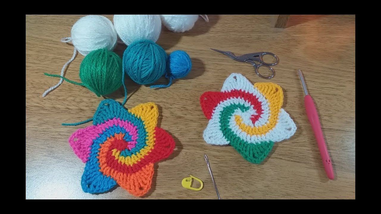 ESTRELLA ESPIRAL TEJIDA A CROCHET Mano Izquierda - YouTube