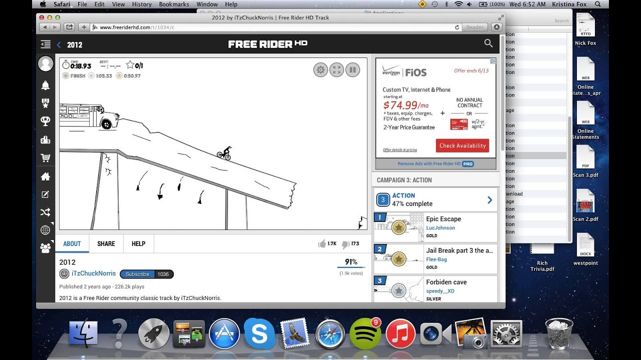 NEW GAME/free rider hd intro and shows what free rider is - YouTube