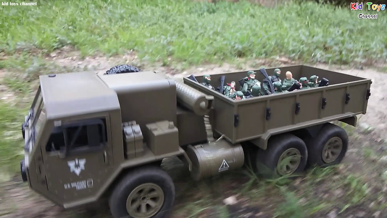 Military RC vehicles RC Trucks RC Abrams 1/16 & Toys soldiers - YouTube