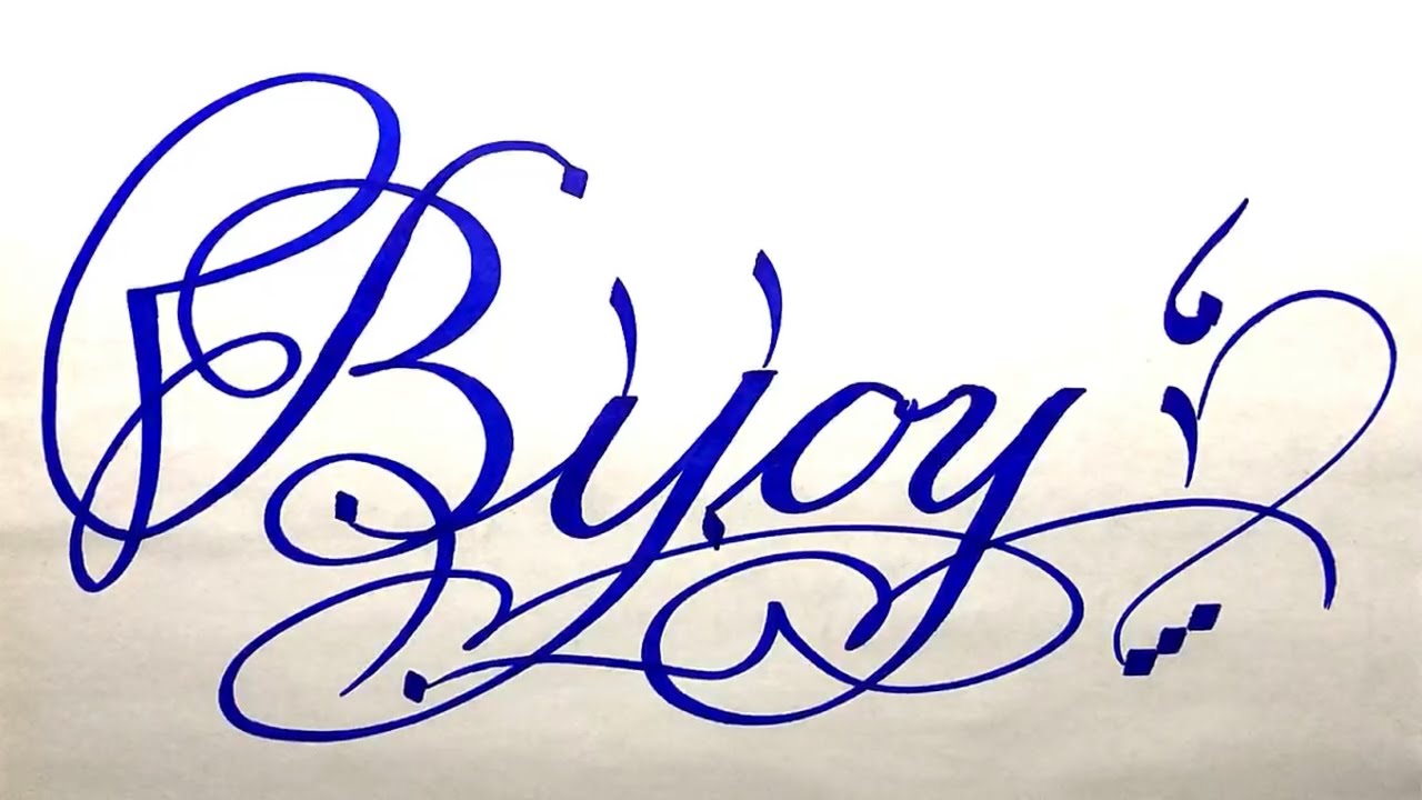 Bijoy Name Signature Calligraphy Status | How to Draw, Cursive ...