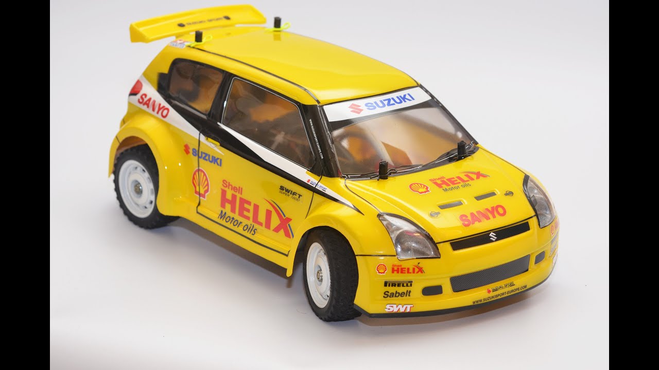 Tamiya M05RA with Suzuki Swift shell -and loads of noises! - YouTube