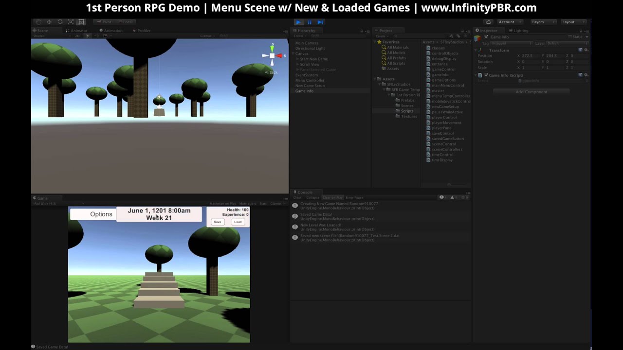 InfinityPBR.com | First Person RPG Tutorial Series - Saving & Loading 2 ...