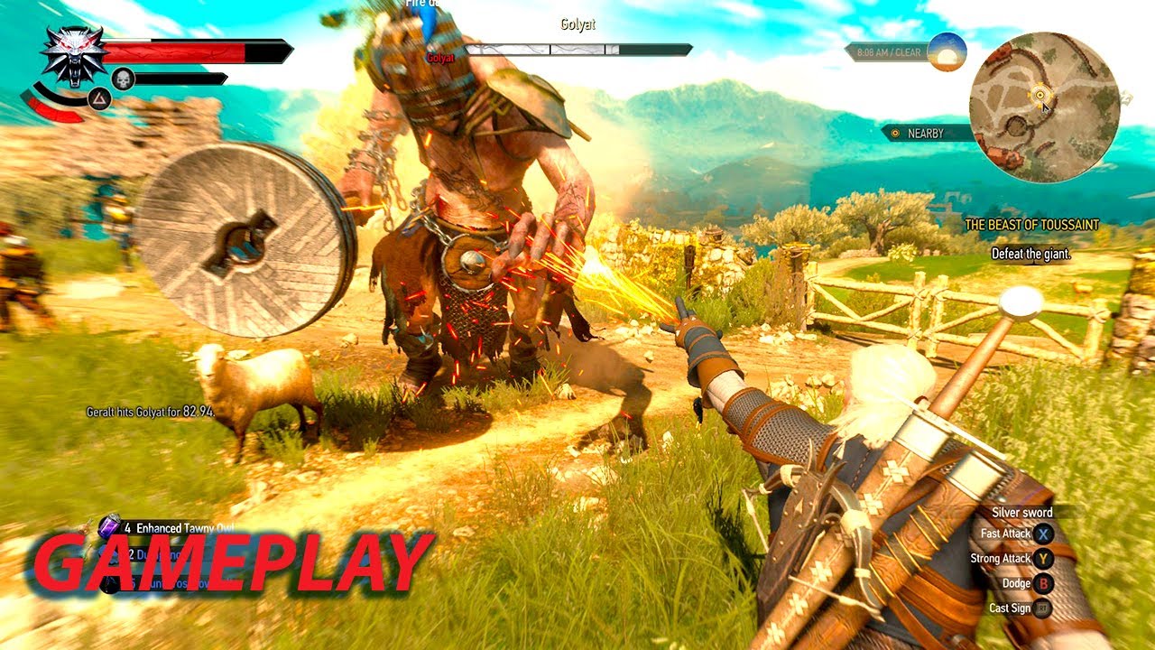 The Witcher 3 Blood and Wine: Golyat Boss Fight - YouTube