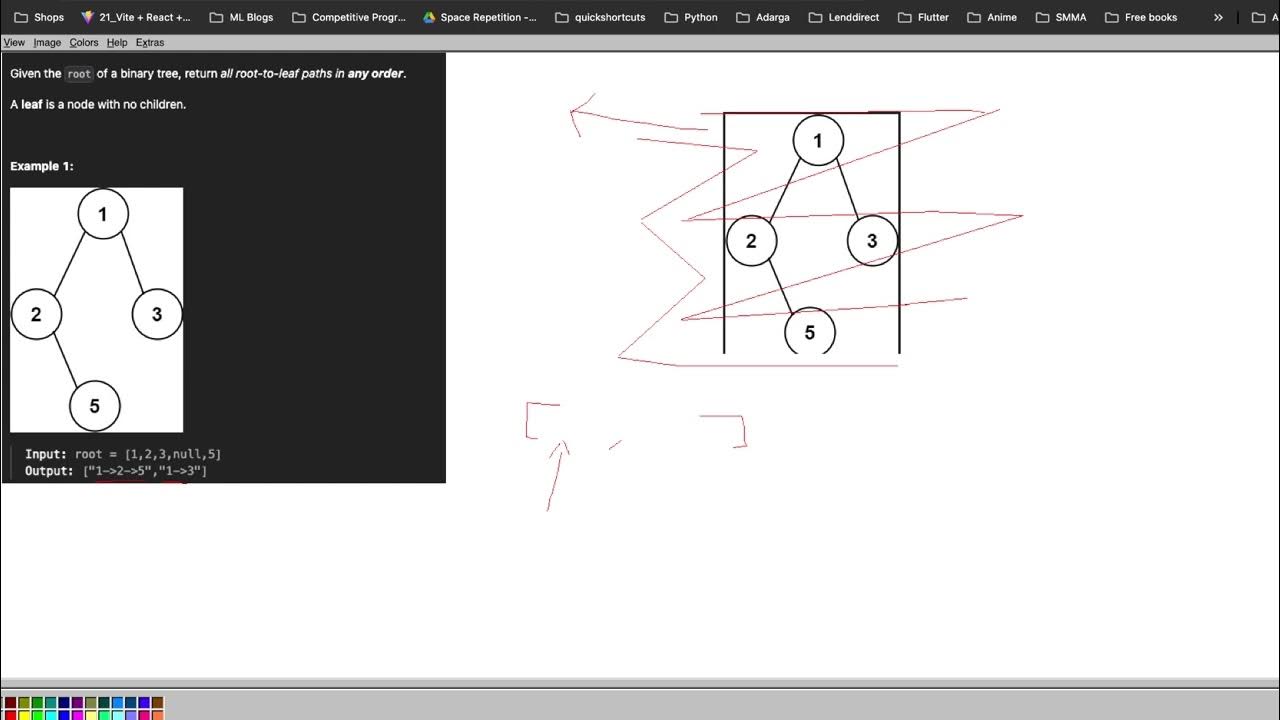 Leetcode 257 - Binary Tree Paths (BFS) (watch in x2 speed) - YouTube