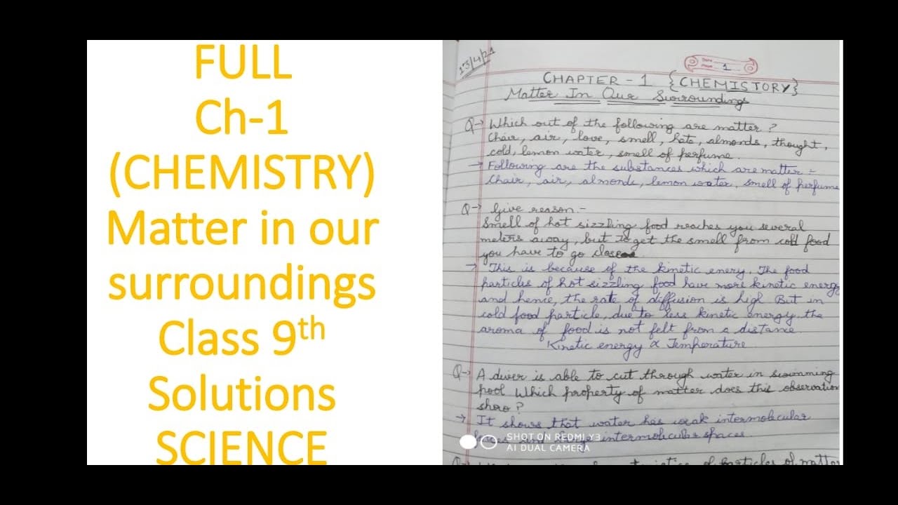 Solutions of Chapter-1 (Matter in our surroundings) Class 9 Science|All ...