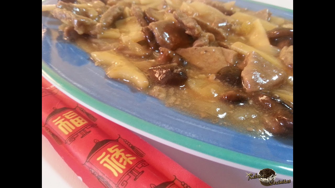 TERNERA con BAMBU y SETAS CHINAS - RECETA CHINA - YouTube