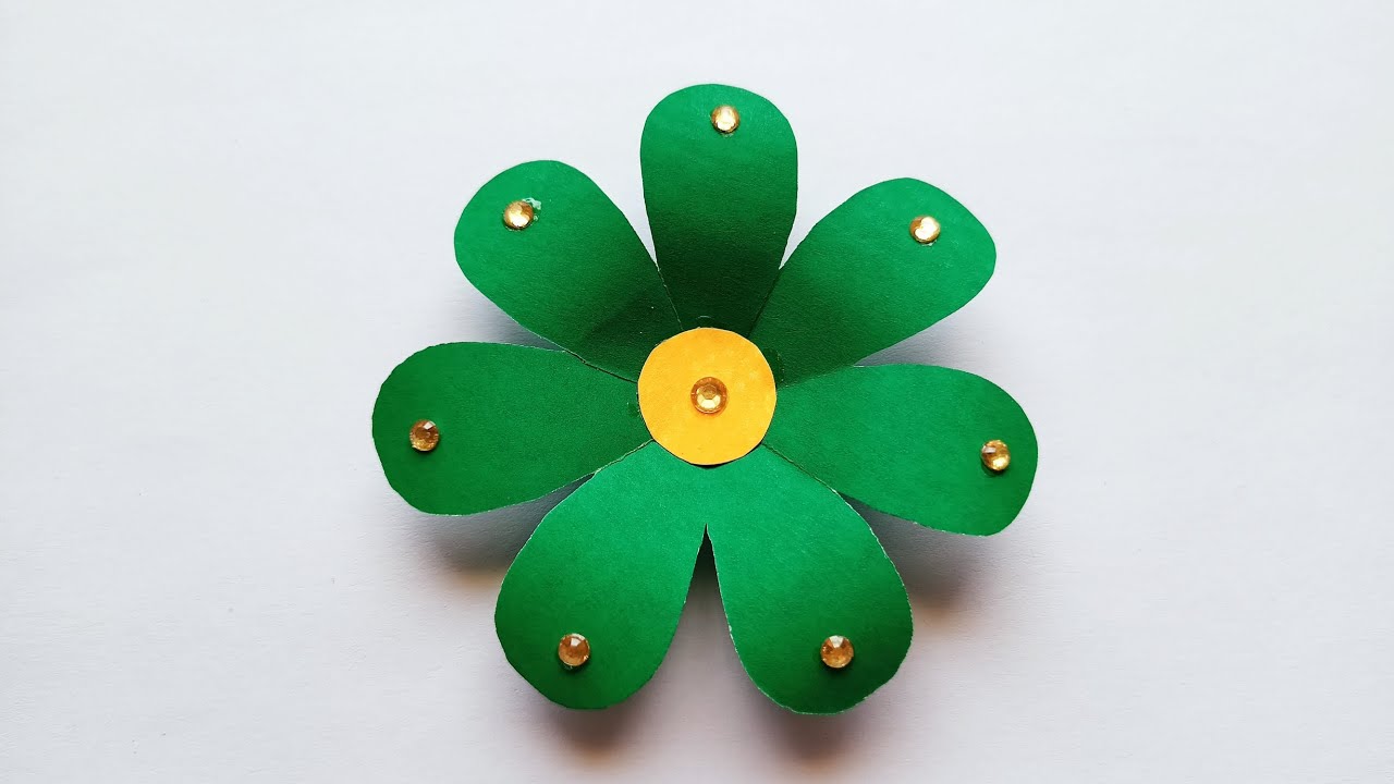 Very easy green paper flower | easy paper flower | new paper flower ...