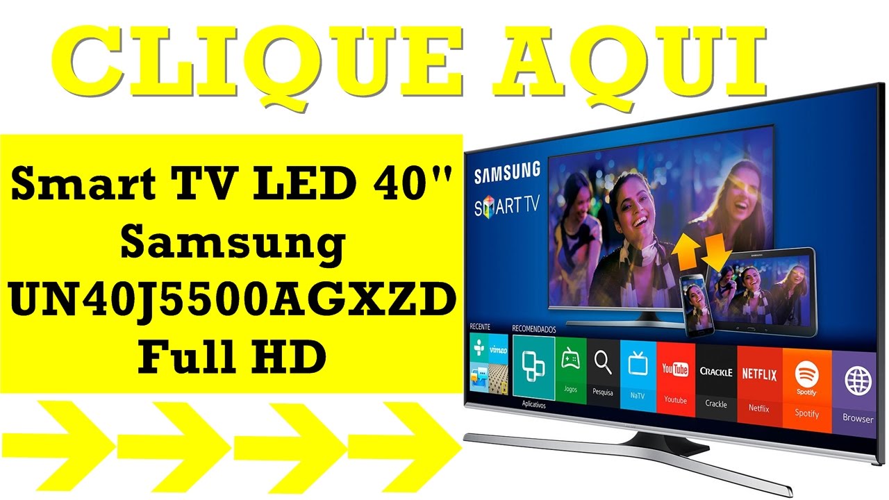 Smart TV LED 40" Samsung UN40J5500AGXZD Full HD com Conversor Digital 3 ...
