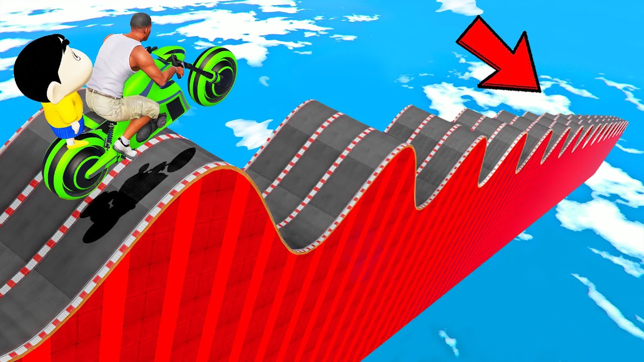 SHINCHAN AND FRANKLIN TRIED THE IMPOSSIBLE CURVY SNAKE ROAD PARKOUR JUMP CHALLENGE GTA 5 - YouTube