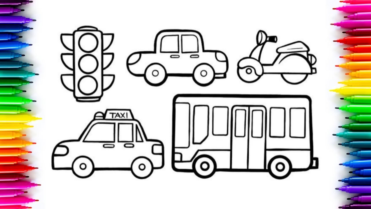 vehicles drawing - how to draw vehicles drawing - drawing and coloring ...