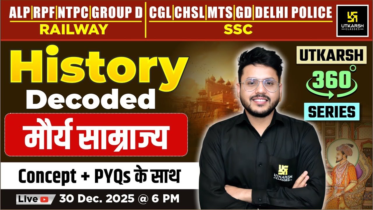 Mauryan Empire | History Decoded | Utkarsh 360 Series | Varun Sir - YouTube