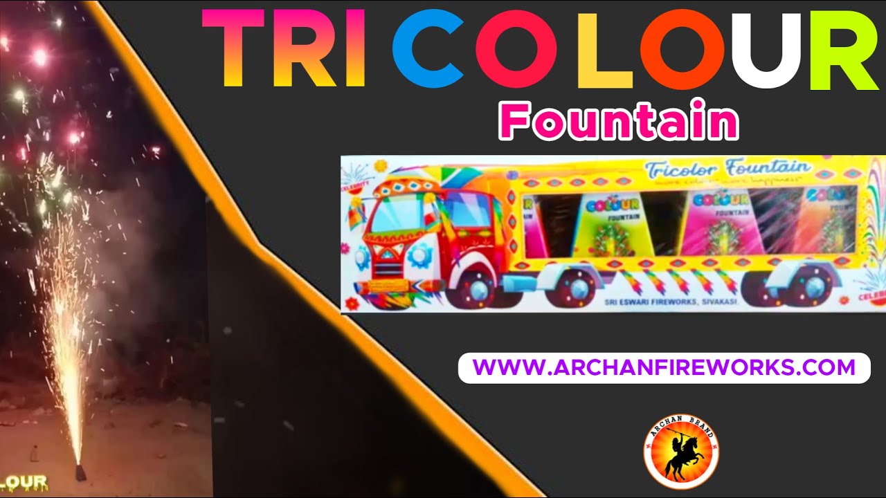 Tri Colour fountain from archan fireworks #sivakasicrackers # ...
