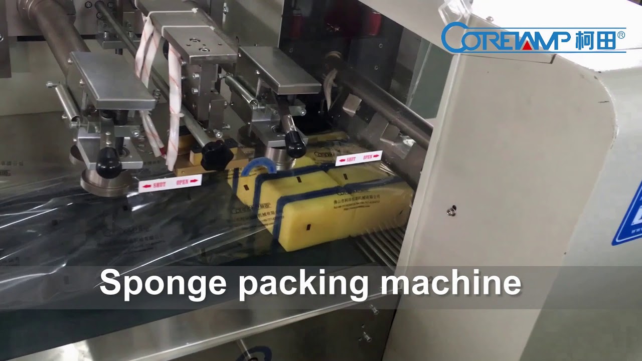 Sponge packing machine,Sponge wrapping machine - YouTube