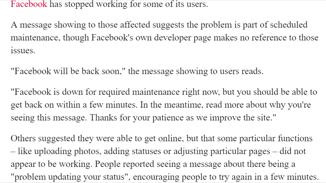Facebook Will Be Back Soon and Instagram not working 2019 - YouTube