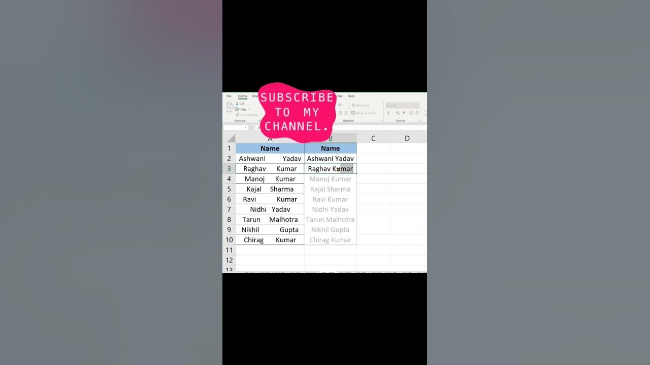 How To Use Trim Function In Excelshortsyoutubeshortsviralshortsexcel Exceltricks