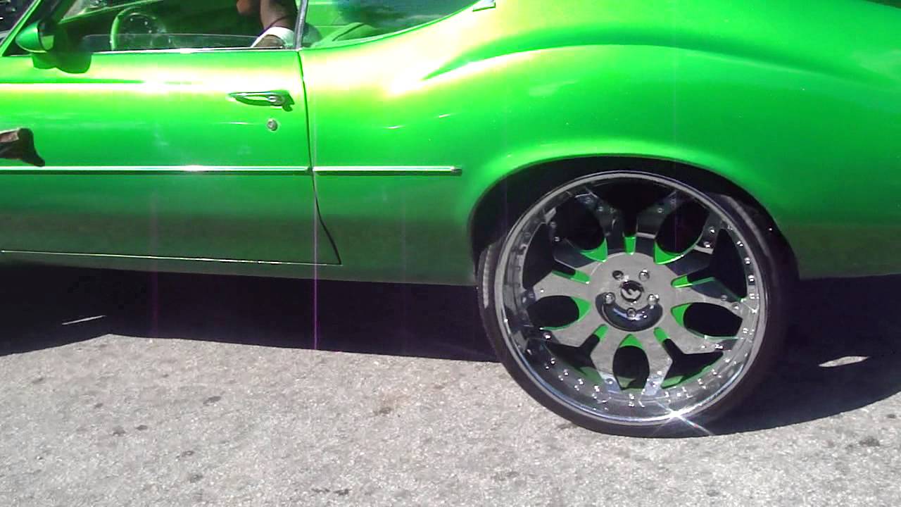 CANDY SLIME GREEN CUTLASS ON 26" FORGIATOS!!! WETT!!! WETTTT!! RUNINNN ...