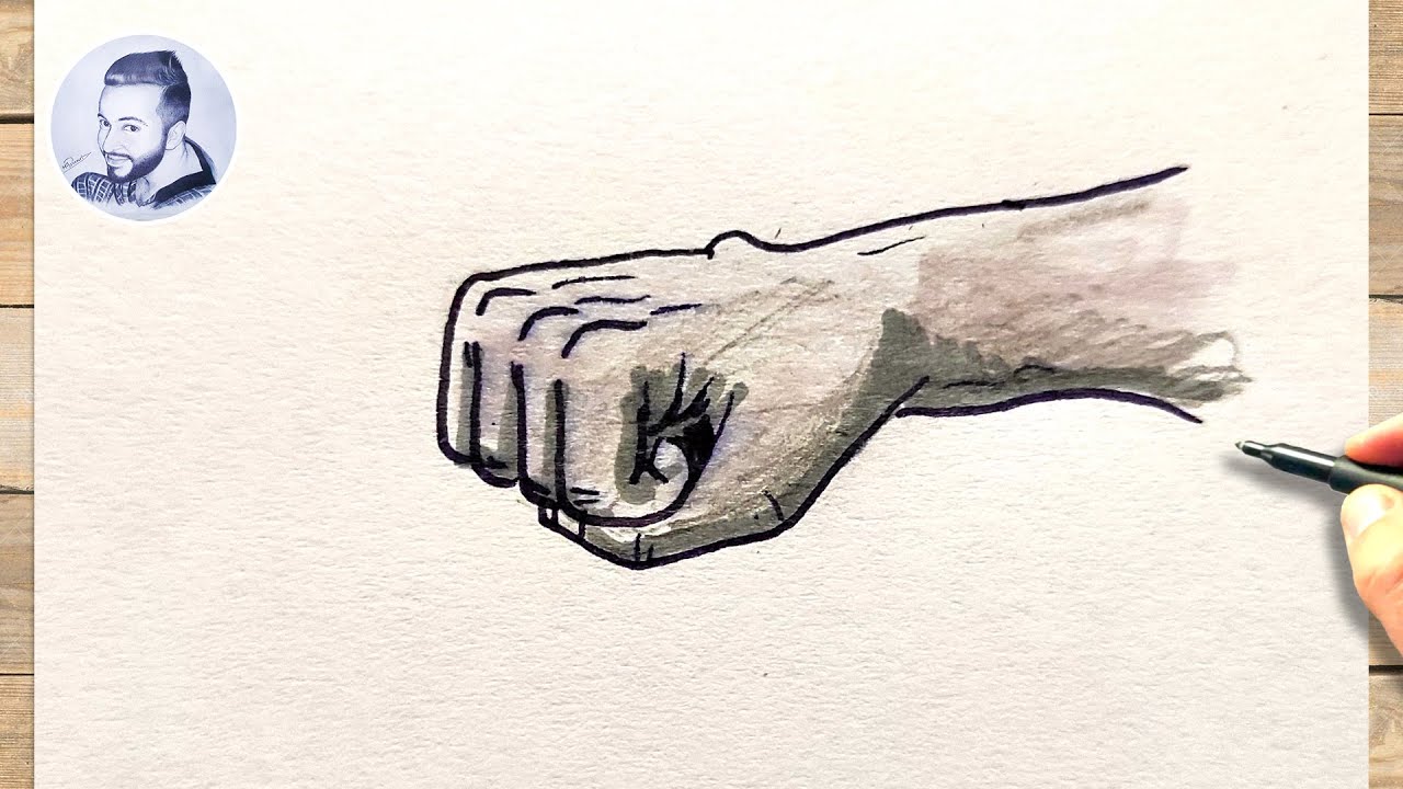 Comment dessiner un poing facile - YouTube