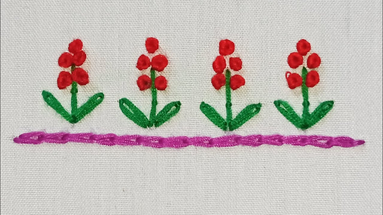 easy border embroidery design | hand embroidery design - YouTube