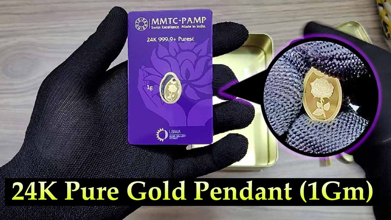 MMTC PAMP 1Gm 24Karat Rose Oval Pendant Pure Gold Coin ️⚜️ Pure Gold ...