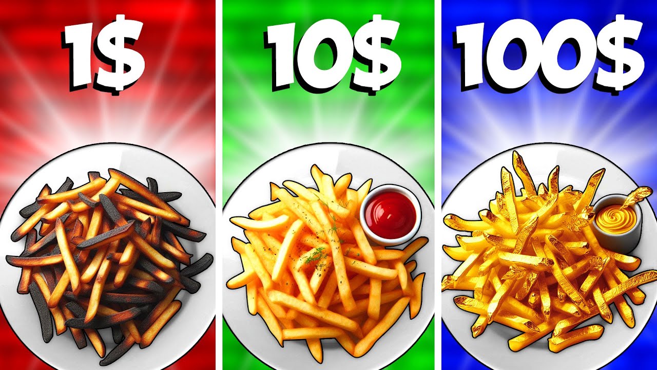 1$ vs 10$ vs 100$ फ्रेंच फ्राइज VANZAI - YouTube