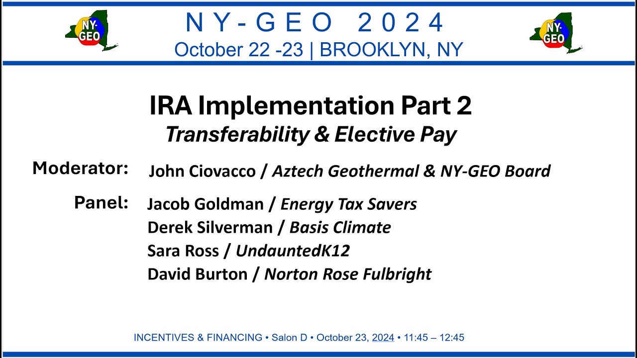 IRA Implementation Part 2_ Transferability - Elective Pay - YouTube