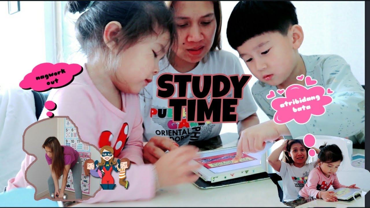 home workout | exercise at home + study using smart kumon tablet - YouTube